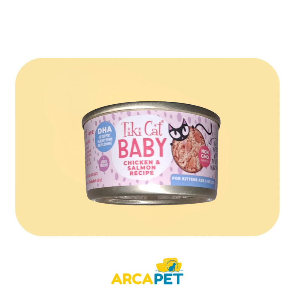 Lata Tiki Cat Baby Chicken y Salmon 80g – Arca Pet chile